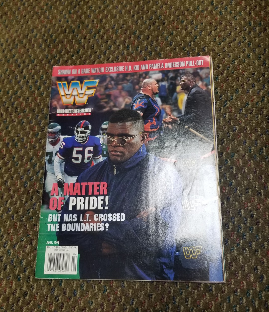 WWF Magazine April 1995 Lawrence Taylor Bam Bam Bigelow Cover - Etsy