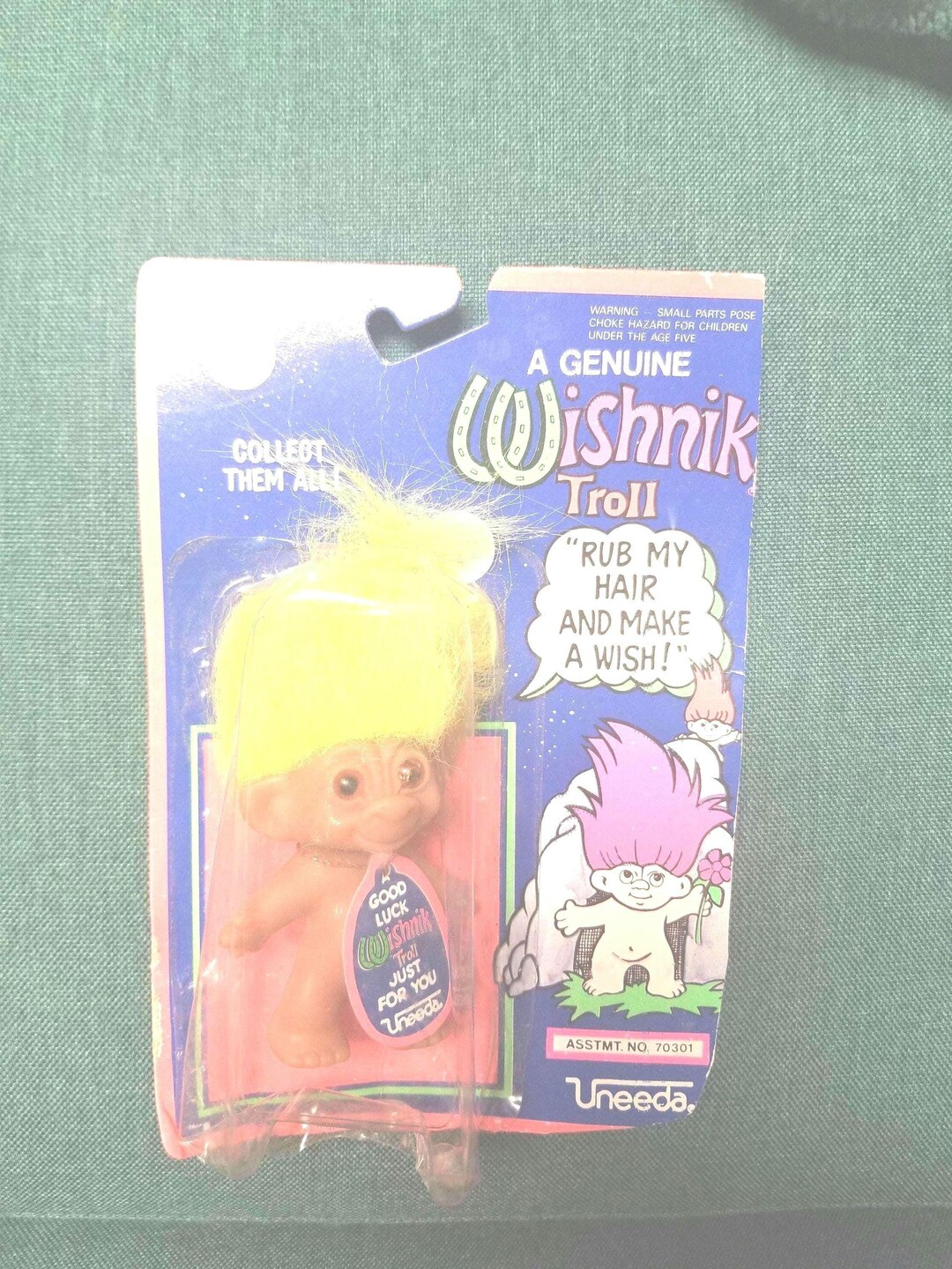 Uneeda Wishnik Troll 3" With Orange Hair New on Card - Etsy