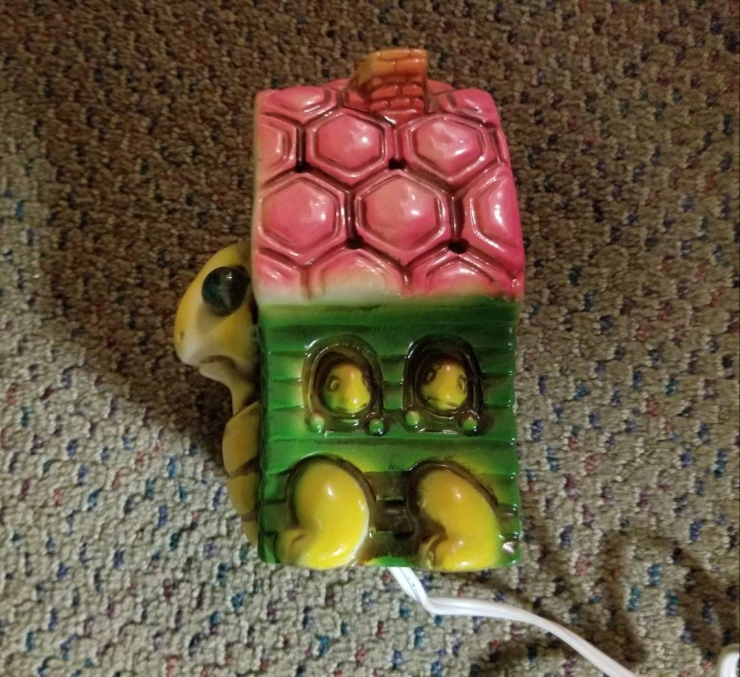 Rare Vintage Turtle Lamp Light Glazed Ceramic 1960's - Etsy