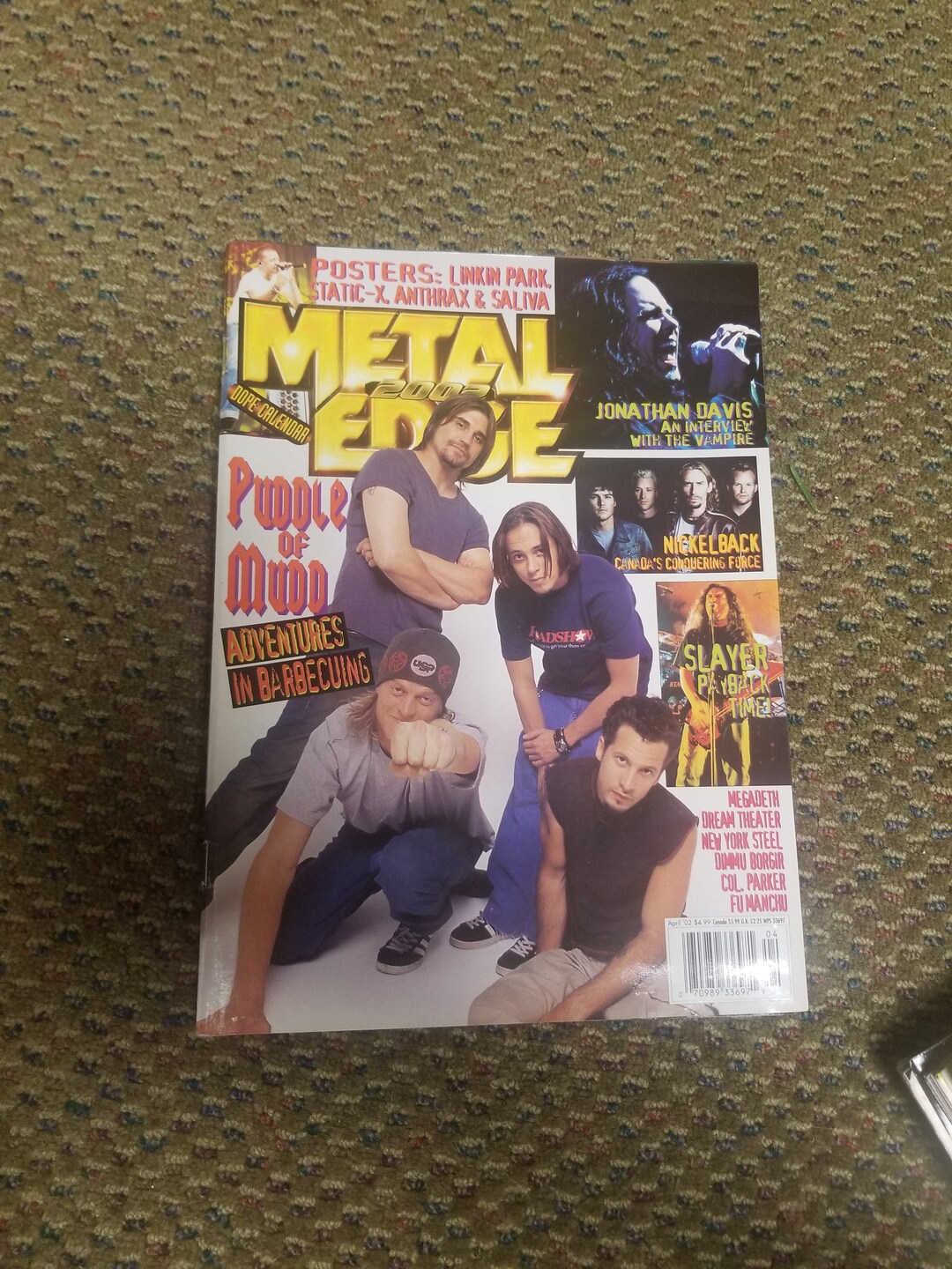 Metal Edge Magazine April 2002 Puddle of Mudd Cover - Etsy