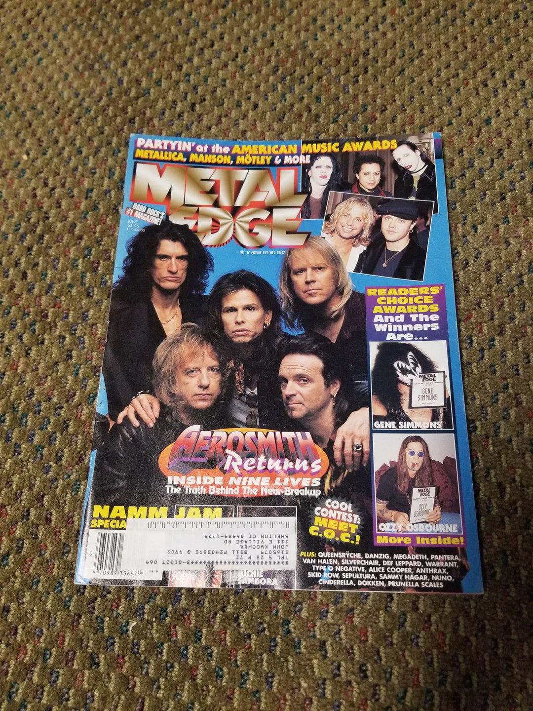 Metal Edge Magazine June 1997 Aerosmith Cover - Etsy