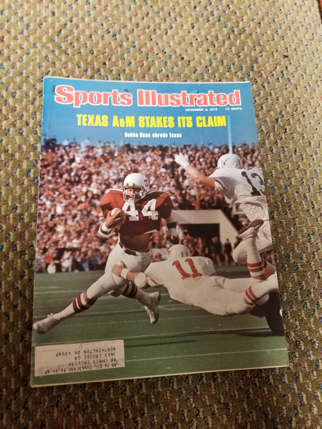 Sports Illustrated December 6 1976 Bubba Bean Texas AM Cover - Etsy