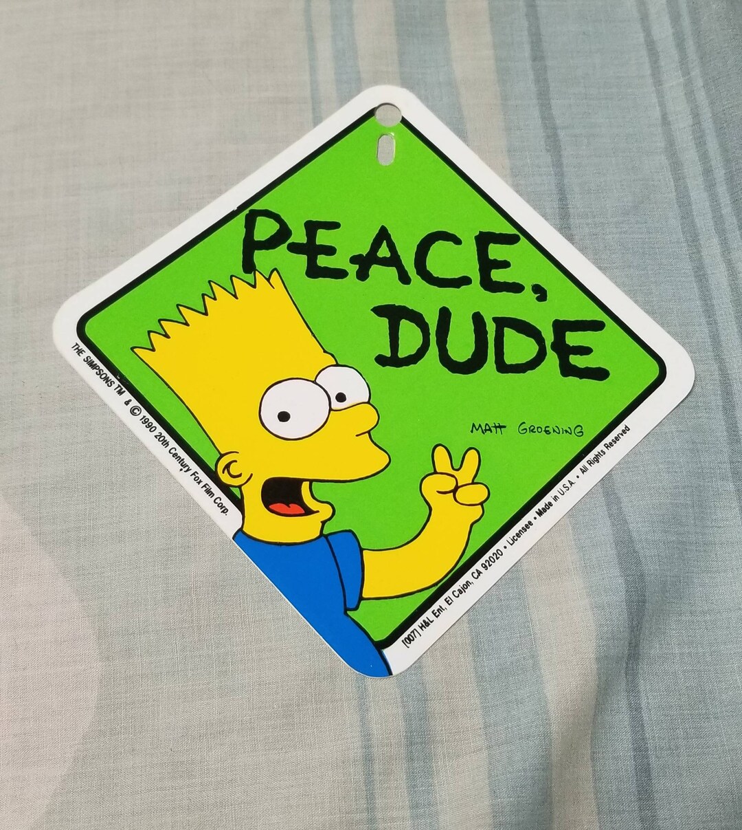 Vintage Bart Simpson Peace Dude Sign - Etsy