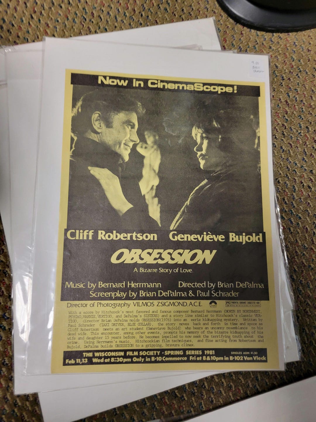 Vintage Obsession Original Flyer 1970s Wisconsin Film Society - Etsy