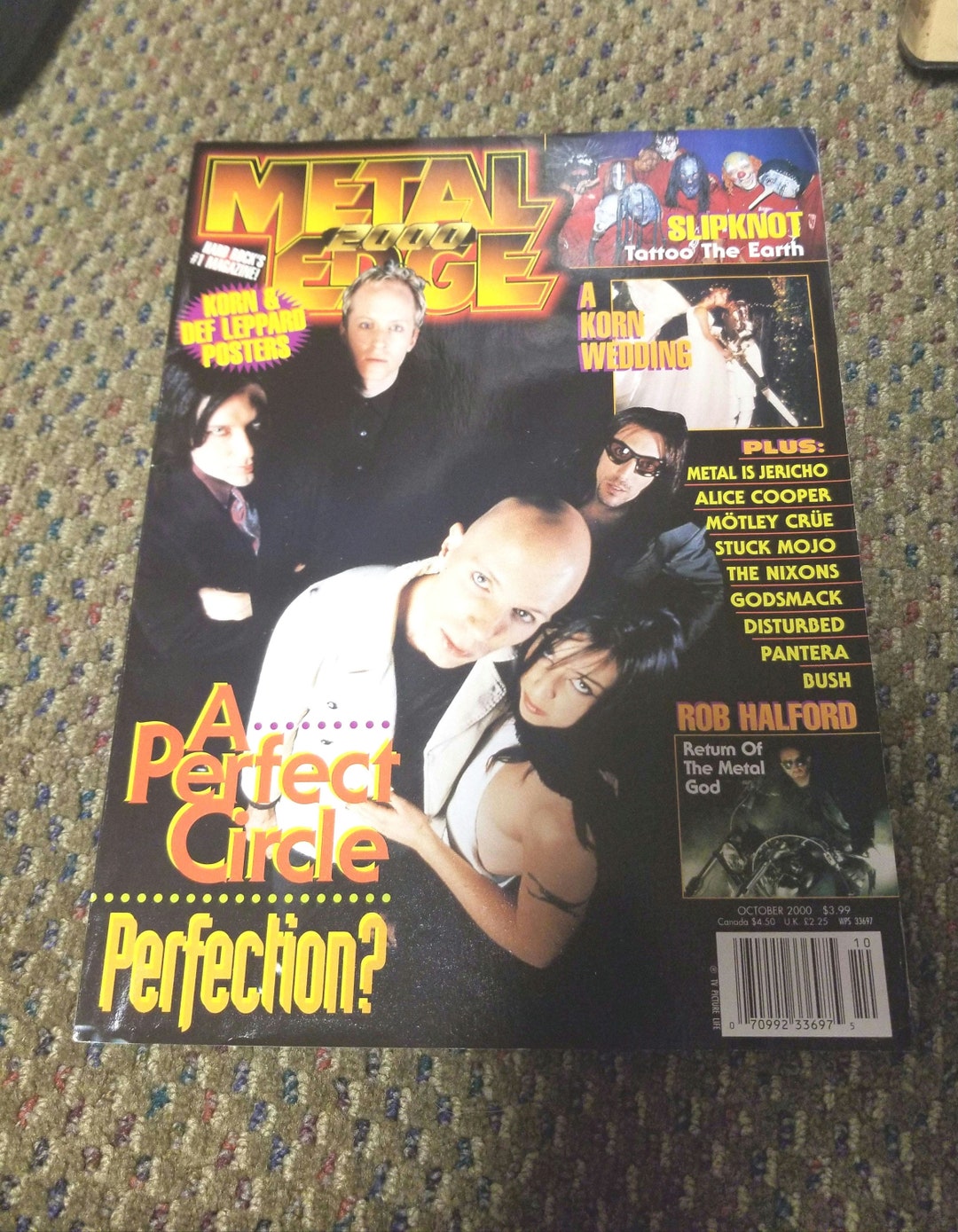 Metal Edge Magazine October 2000 A Perfect Circle Korn Cover - Etsy