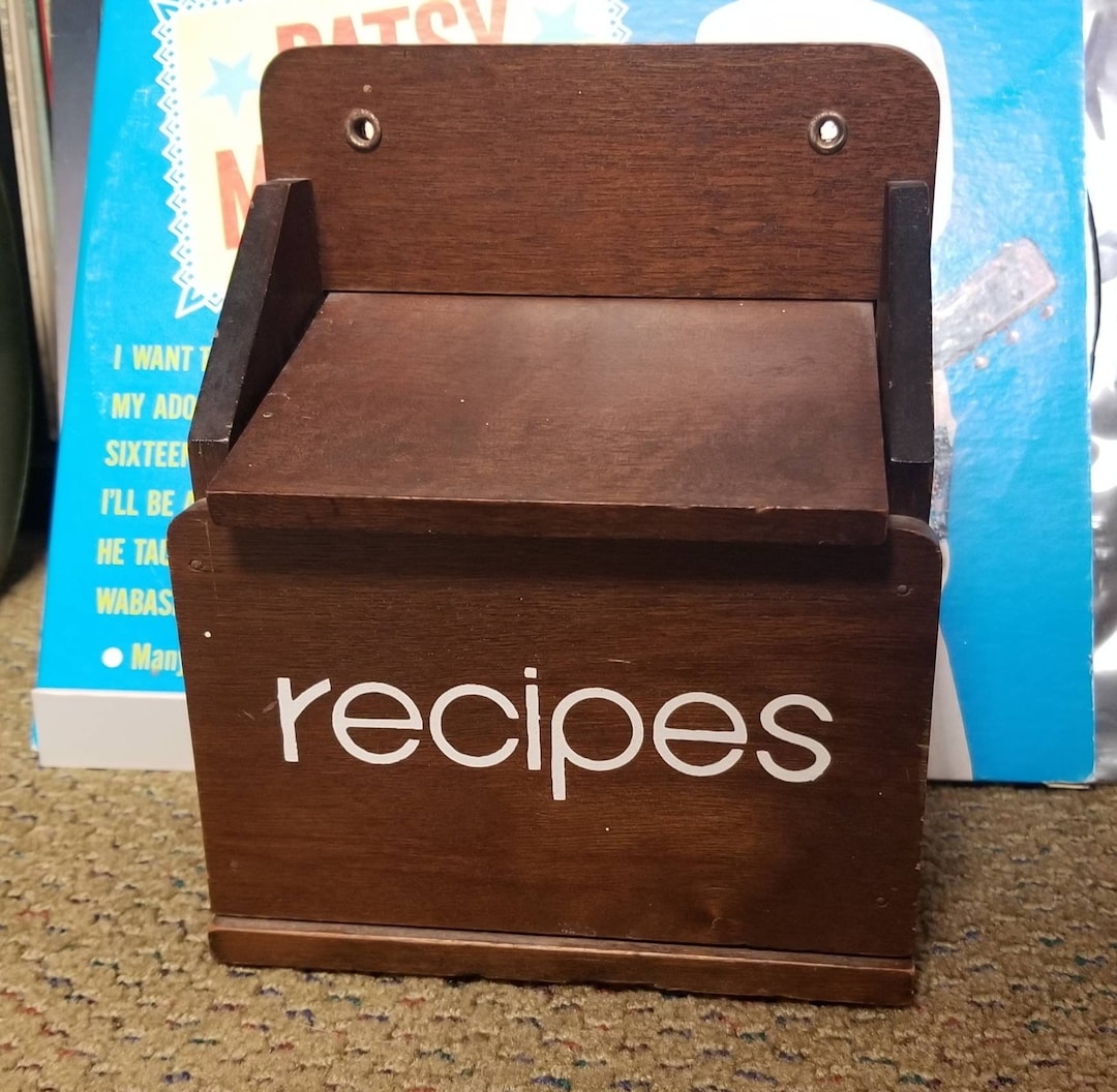 Vintage Wooden Recipes Box - Etsy