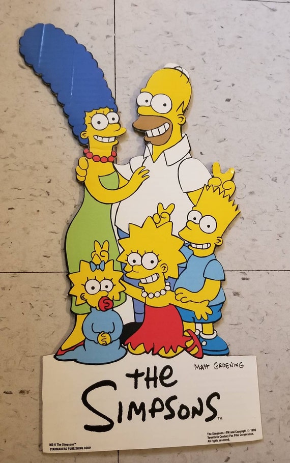 Vintage 1990 the Simpsons Advertising Display Cardboard - Etsy