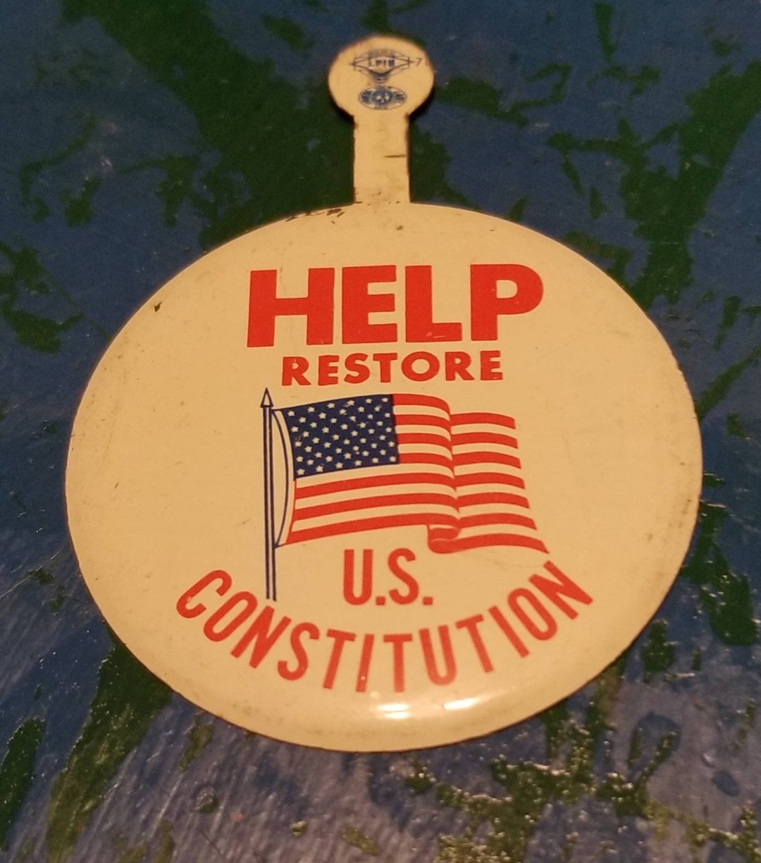 Vintage Help Restore US Constitution Fold Over Pin Back Button - Etsy