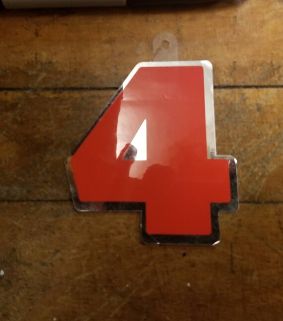 Vintage Numeral 4 Sticker | Etsy