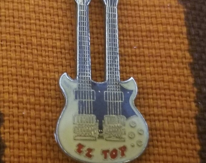 Vintage ZZ Top Double Neck Guitar Enamel Pin - Etsy