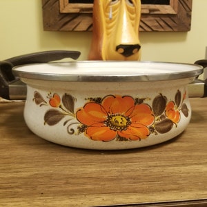 Vintage Sanko Ware Show Pans Enamelware Cookware Pot Japan Mid Century ...