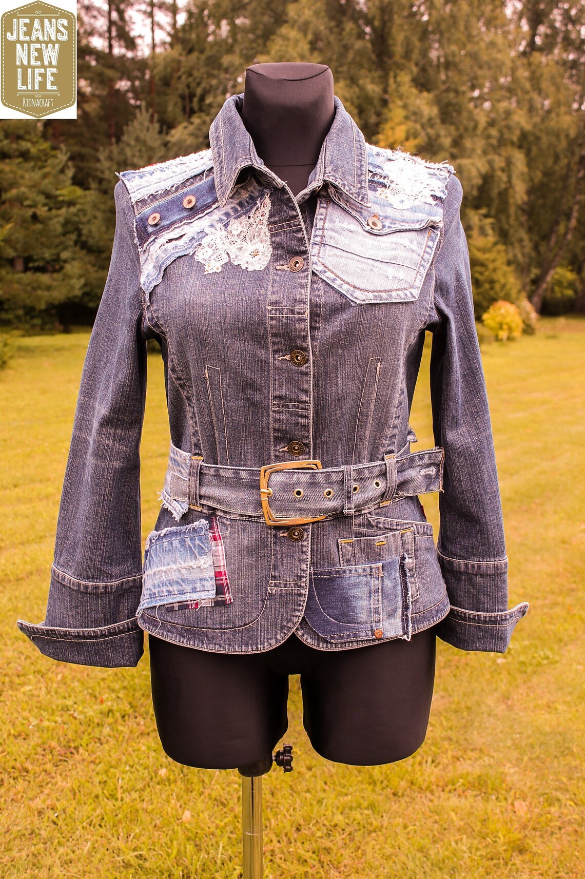 Redesign Denim Jacket Reuse Patchwork Pearls Embroidery. - Etsy