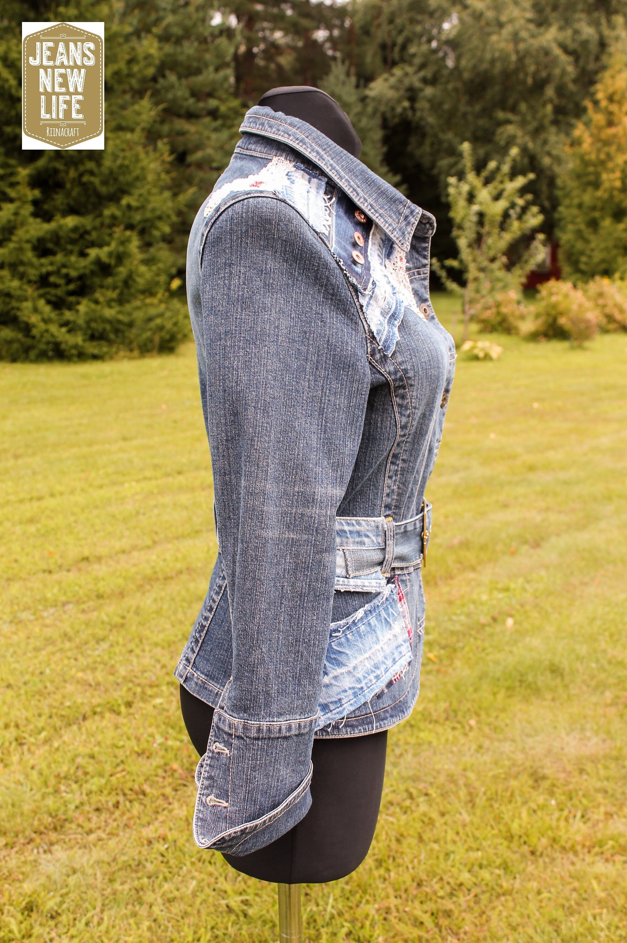 Redesign Denim Jacket, Reuse, Patchwork, Pearls Embroidery. - Etsy