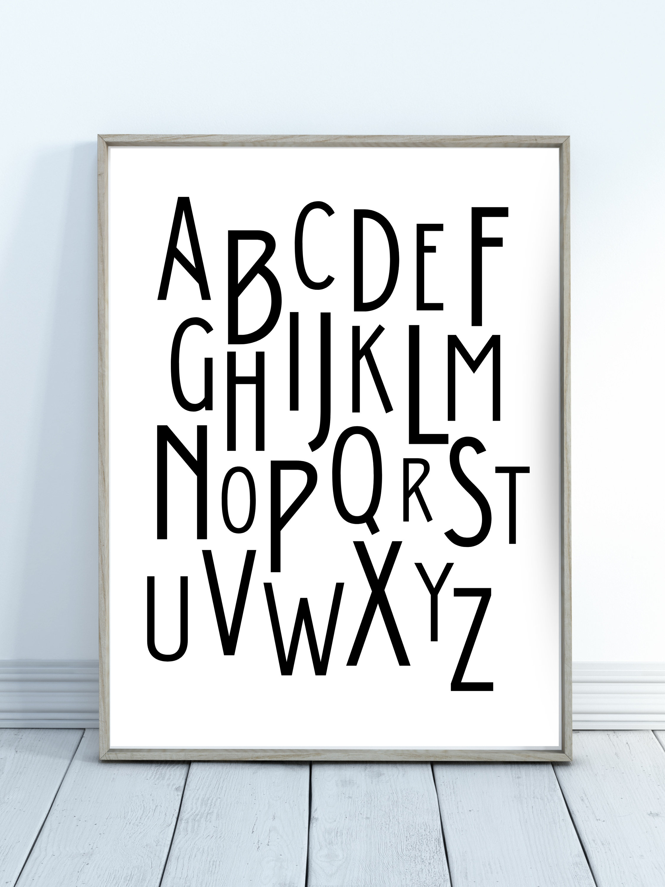 ABC Poster 18x24 Black and White - Etsy