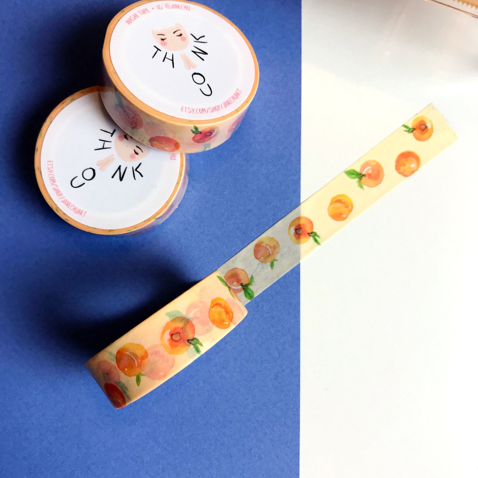 Summer Peach Washi Tape Fruit Tape for Wrapping Scrapbooking - Etsy