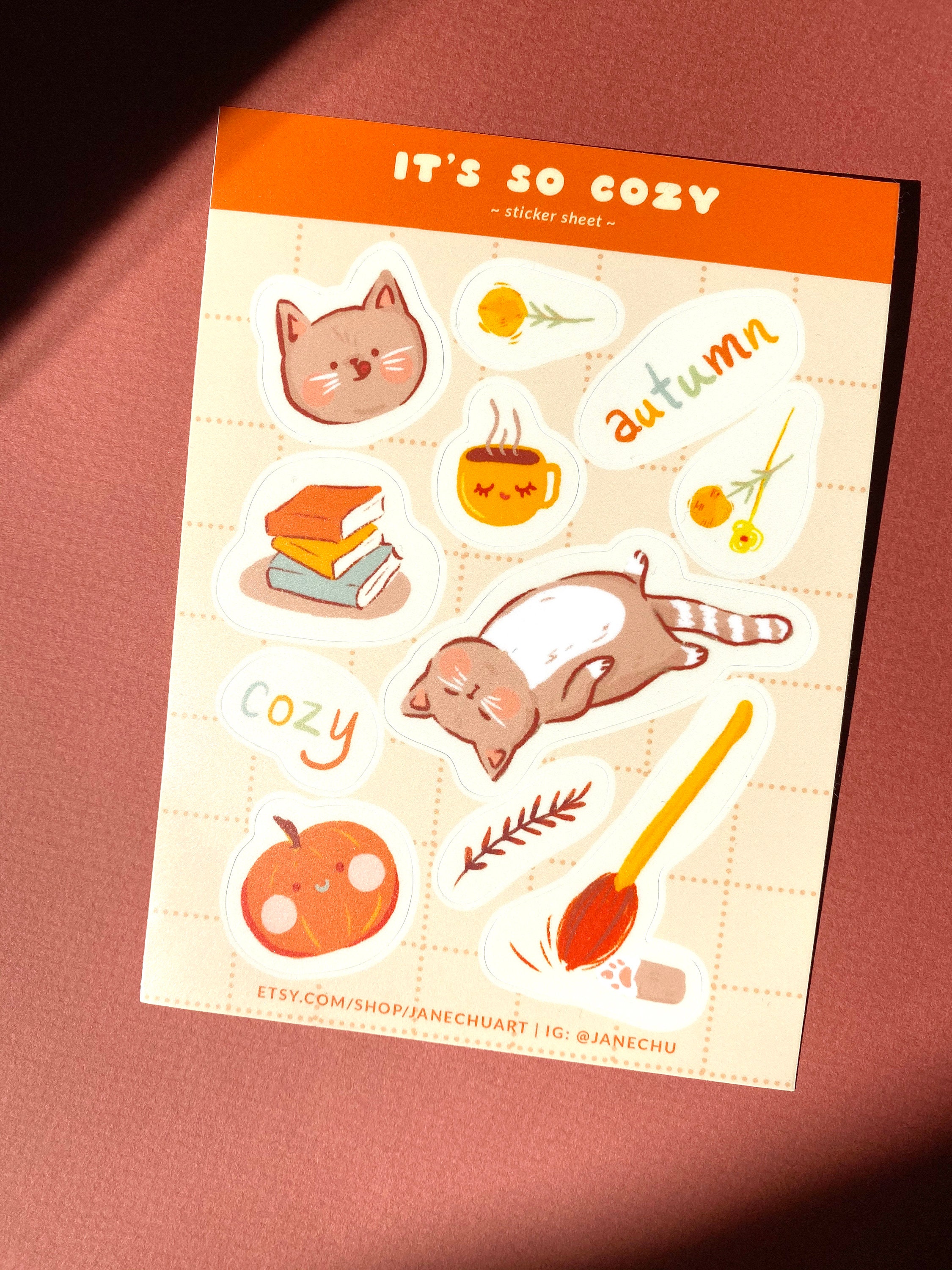 It's so Cozy Vinyl Sticker Sheet Cute A6 Matte - Etsy