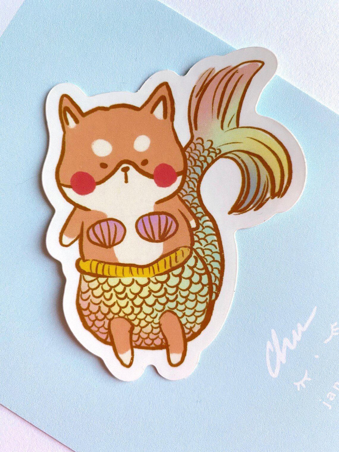 NEW Mermaid Shiba Pup Vinyl Die Cut Sticker - Etsy