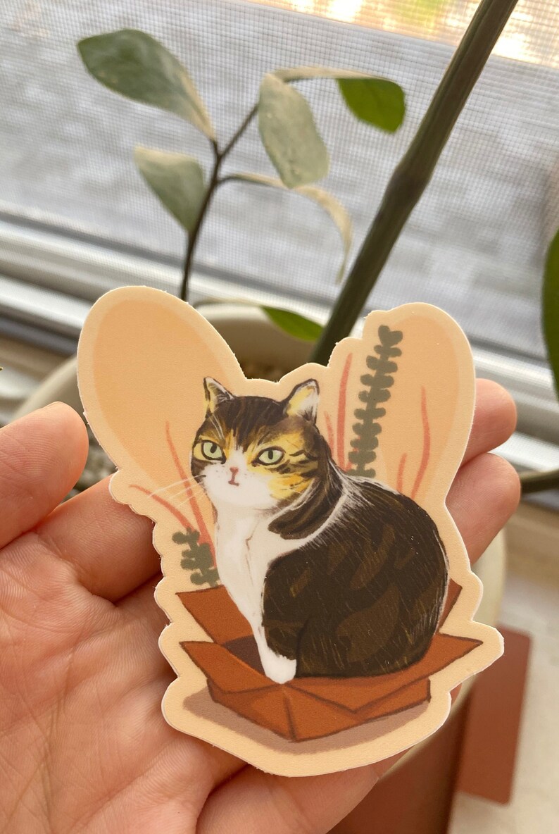 NEW Cat in a Box Vinyl Die Cut Sticker - Etsy