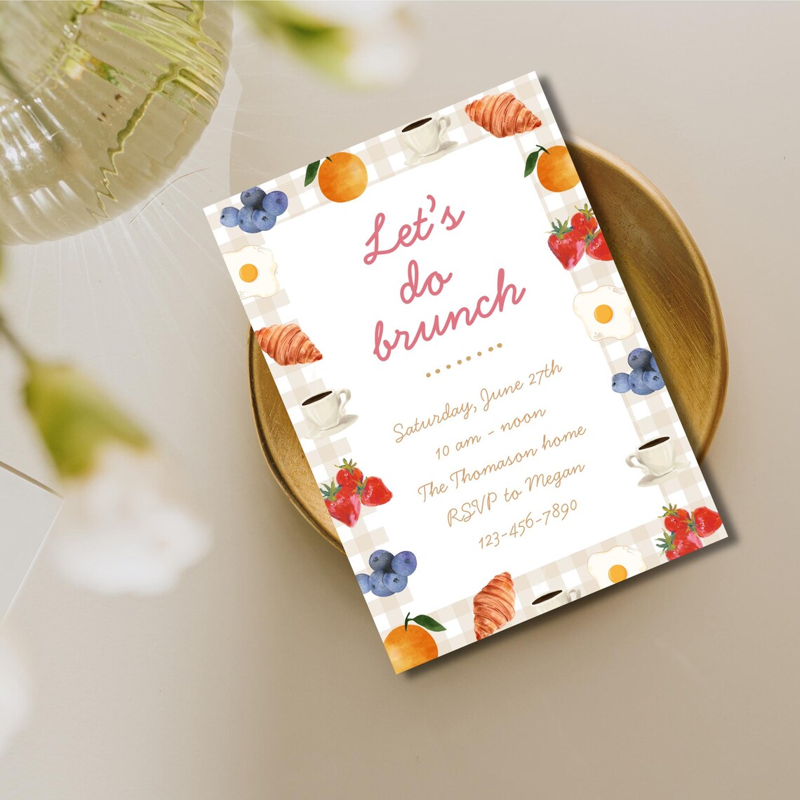 Brunch Invitation Template - Digital Invitations or Printed Invitations ...