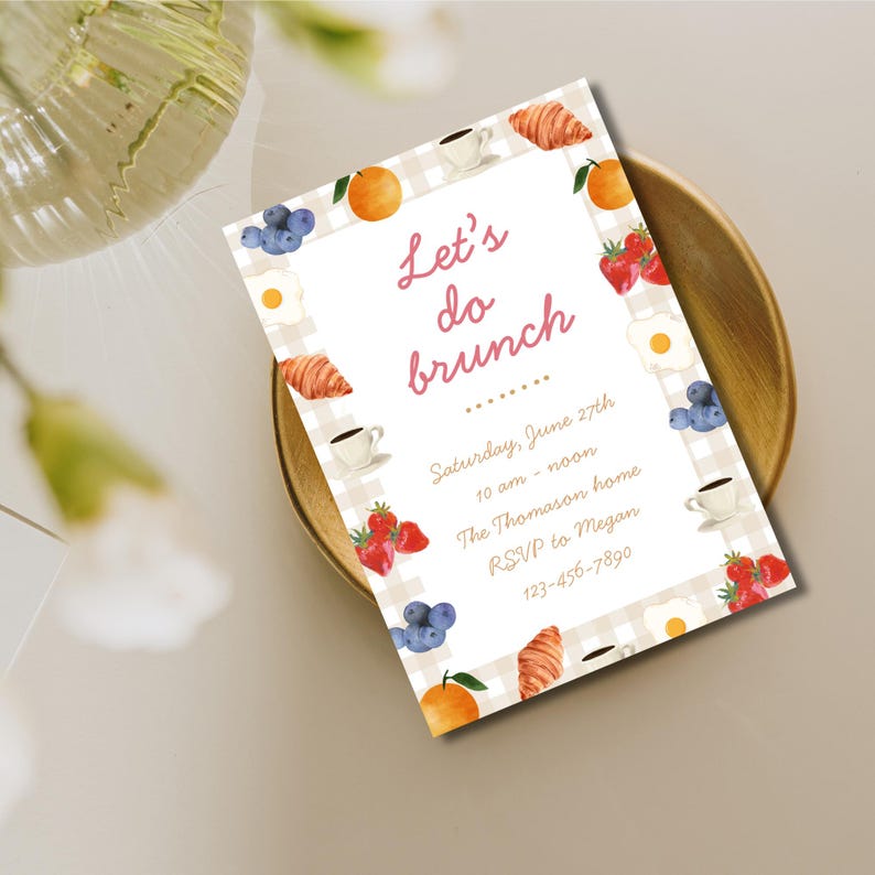 Brunch Invitation Template - Digital Invitations or Printed Invitations ...