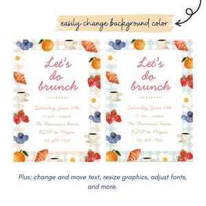Brunch Invitation Template - Digital Invitations or Printed Invitations ...