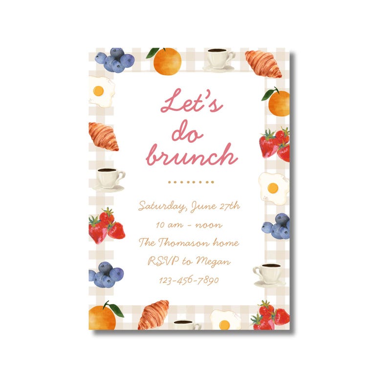 Brunch Invitation Template - Digital Invitations or Printed Invitations ...