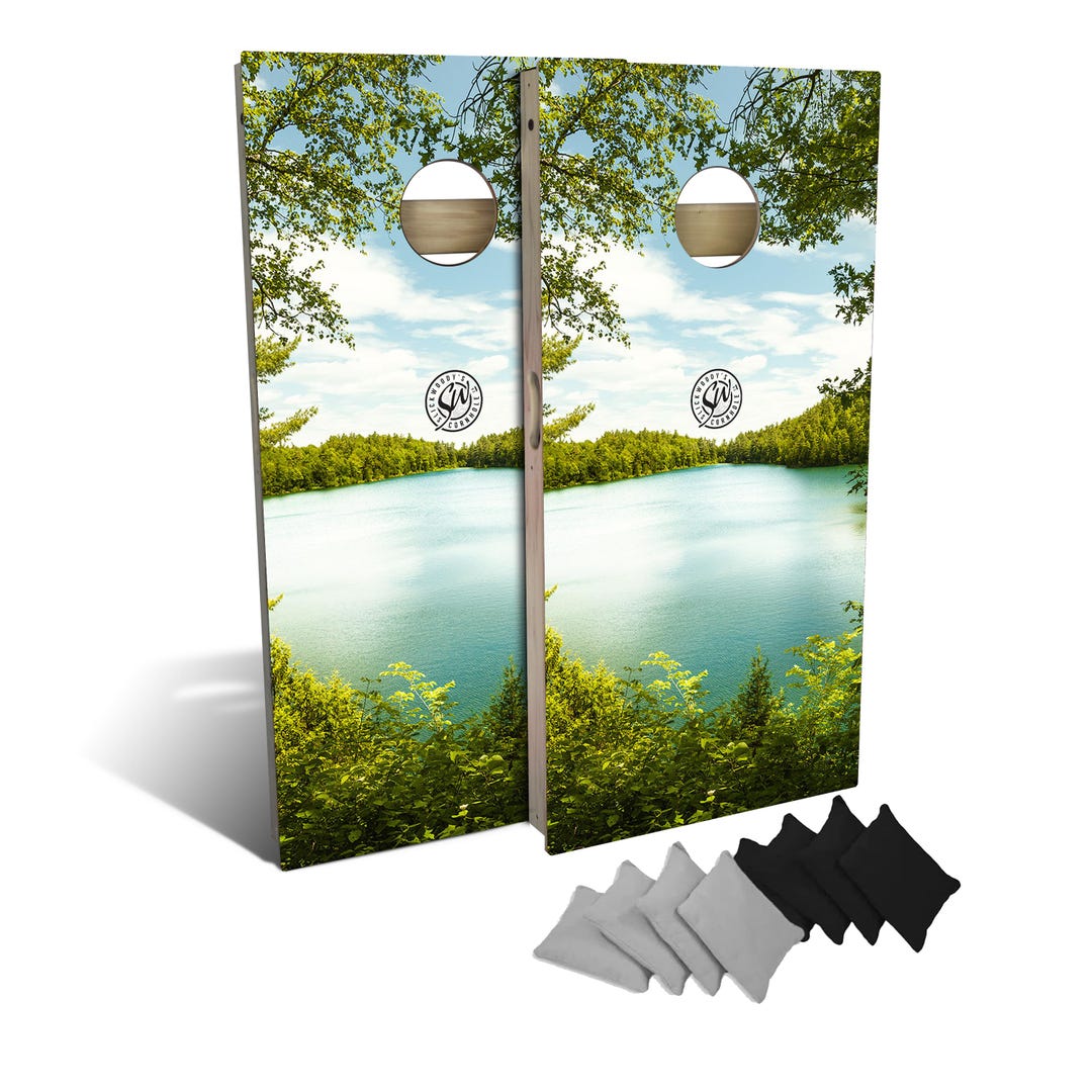 Slick Woody's Summer Lake Cornhole Boards With 8 All Weather Bags - Etsy