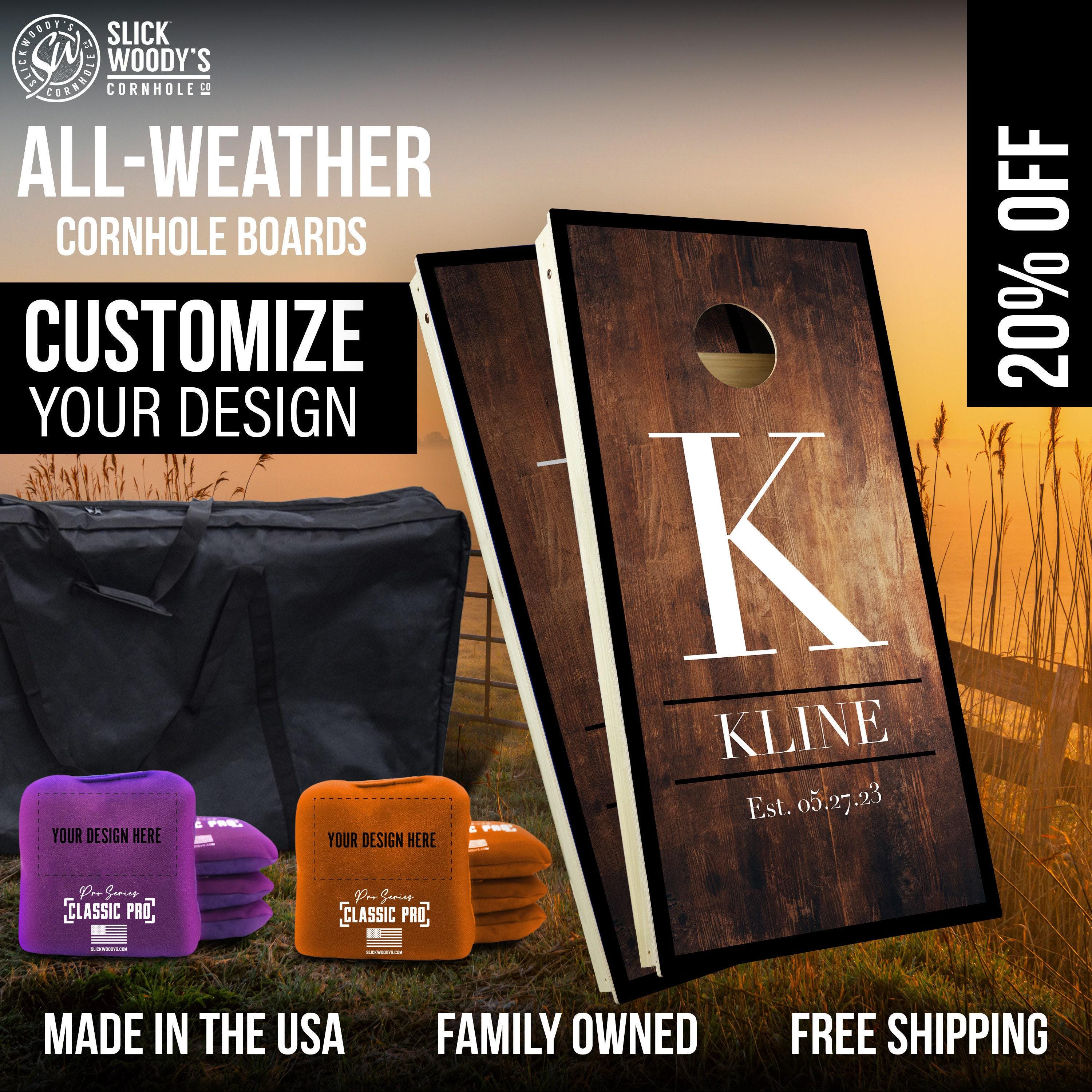 Slick Woody's ALL-WEATHER Customized Cornhole Boards, Wedding Cornhole ...