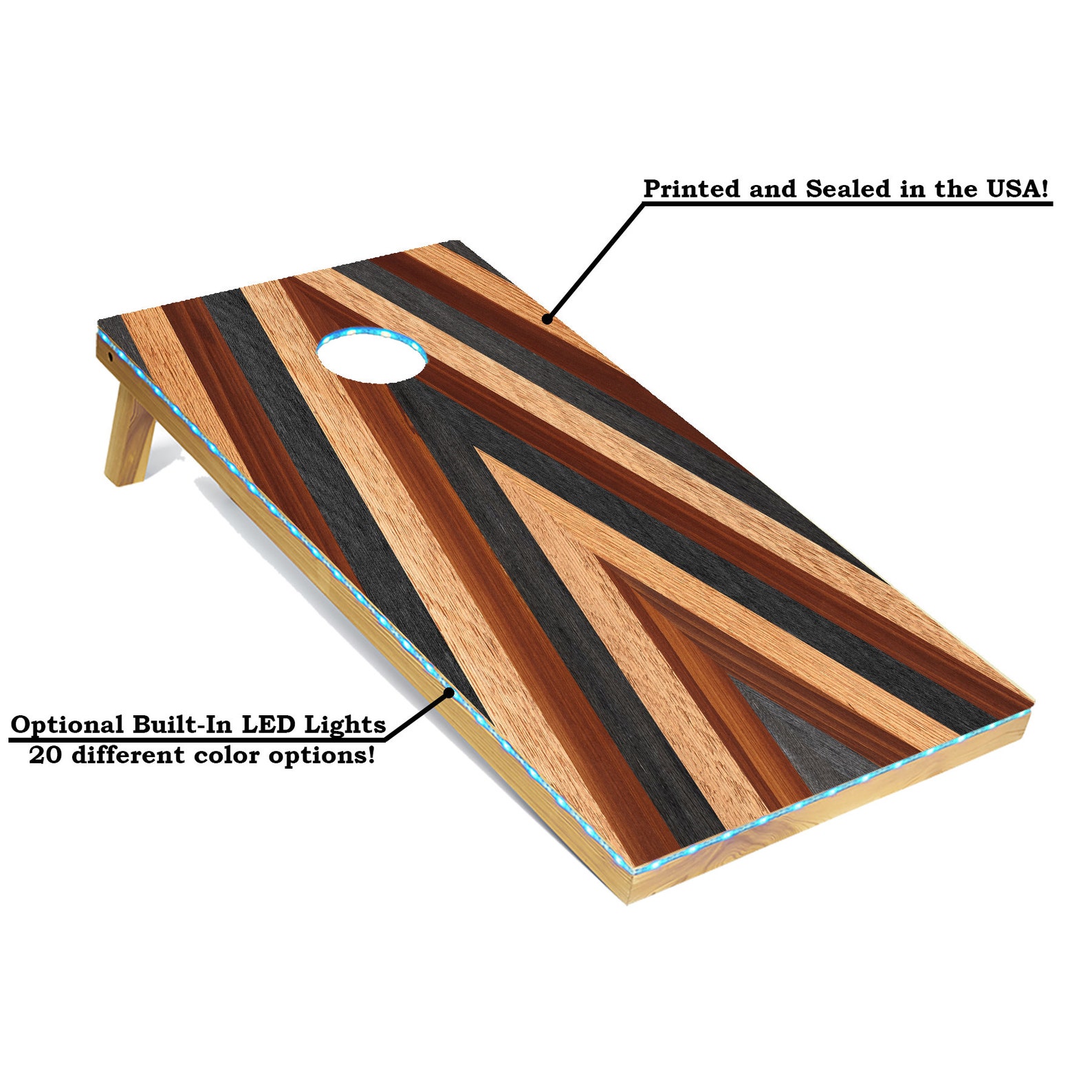 Tailgating Pros 4'x2' Multi Tone Wooden Chevron Cornhole Boards W ...