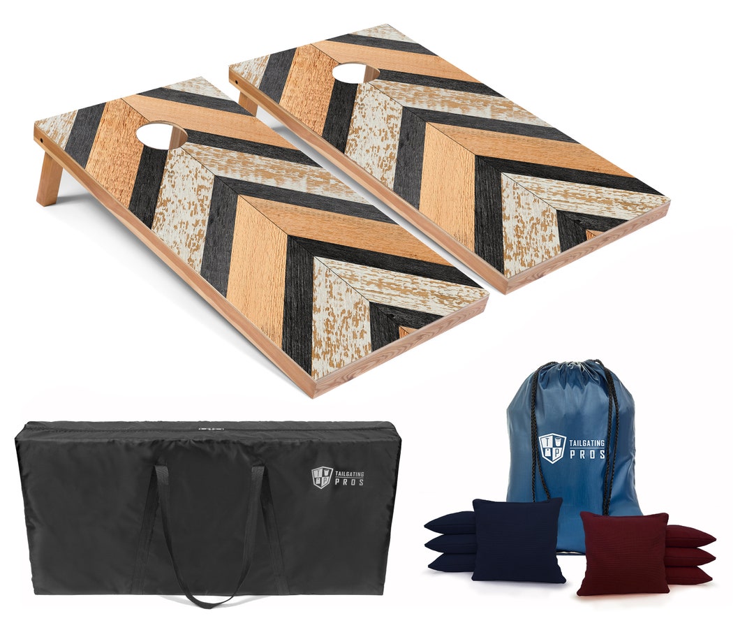 Tailgating Pros 4'x2' Weathered Chevron Cornhole Boards W/ Carrying ...