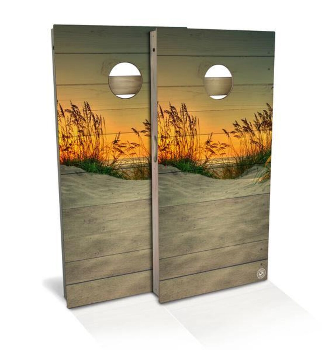 Slick Woody's Sea Oats Cornhole Boards With 8 All Weather Bags - Etsy