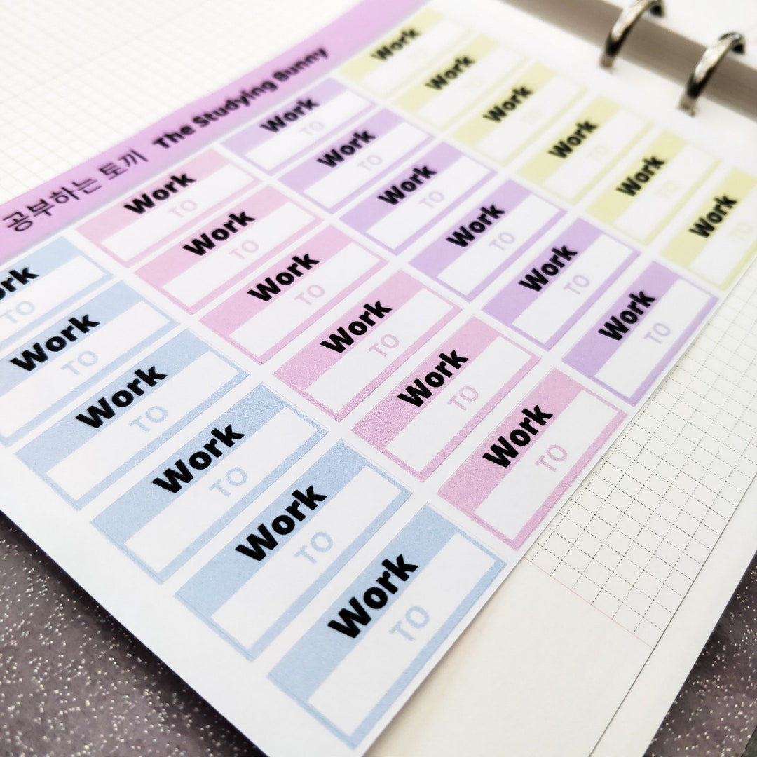 Work Time Stickers | Handmade Stickers, Bulletjournal Stickers, Deco ...