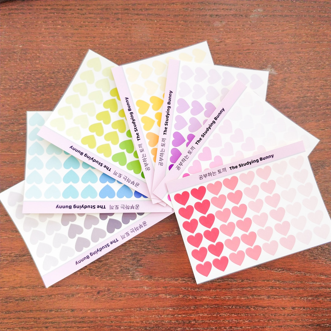 Hearts Medium Stickers | Handmade Stickers, Bulletjournal Stickers ...