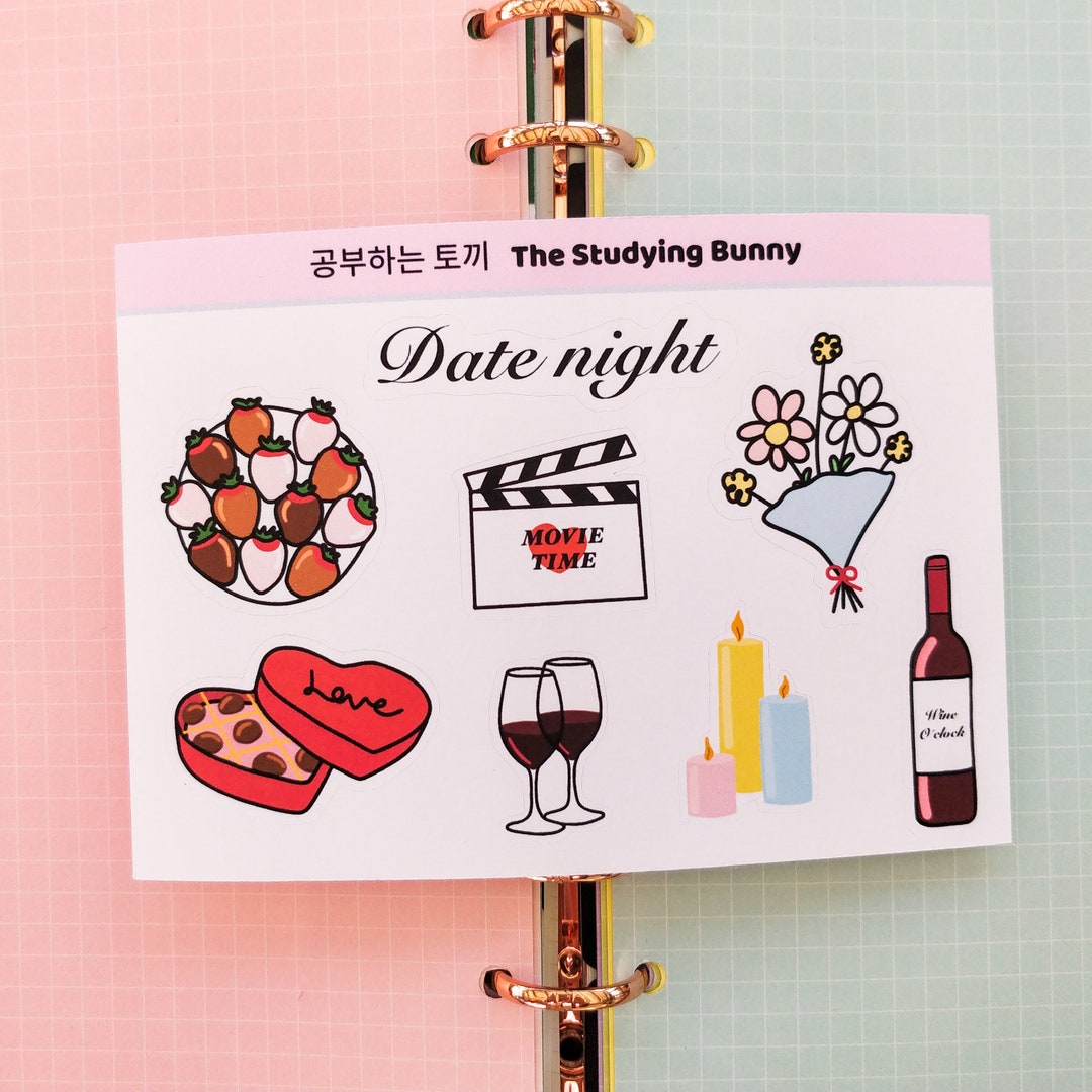 Date Night Sticker Set | Handmade Stickers, Bulletjournal Stickers ...