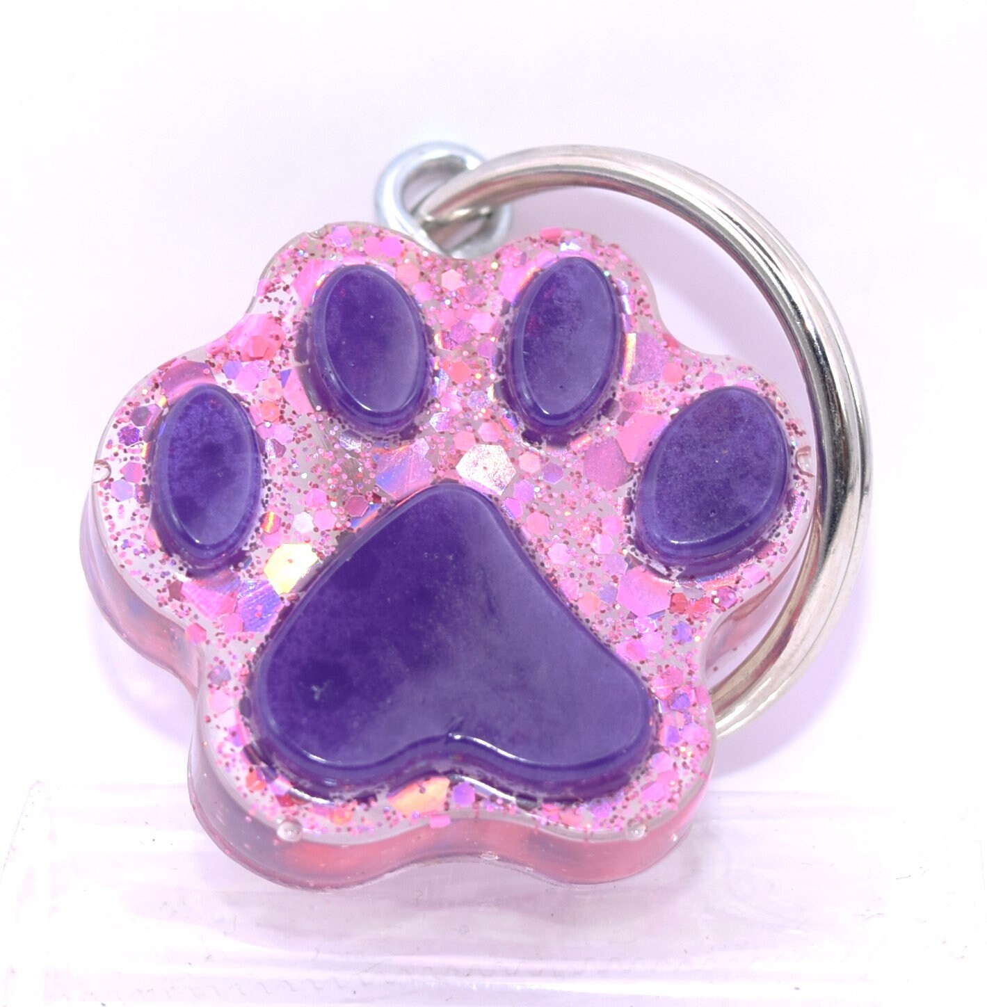 Paw Print Key Chains, Clear Acrylic Key Chain, Key Ring, Dog Print Key ...