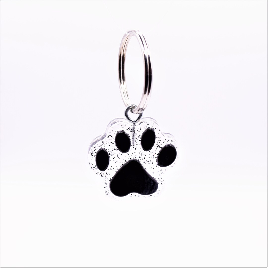 Paw Print Key Chains, Clear Acrylic Key Chain, Key Ring, Dog Print Key ...