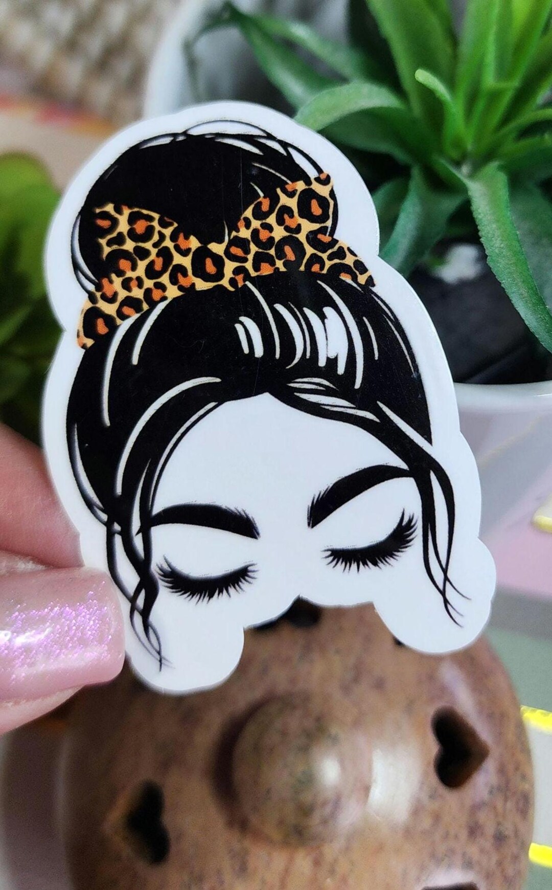 Bun Girl Sticker - Etsy