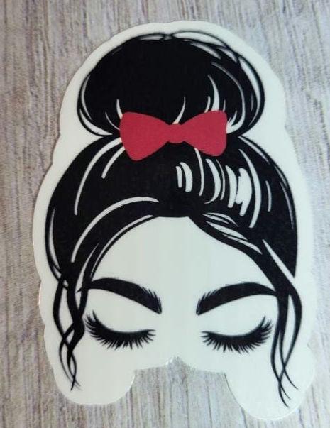Bun Girl Sticker - Etsy