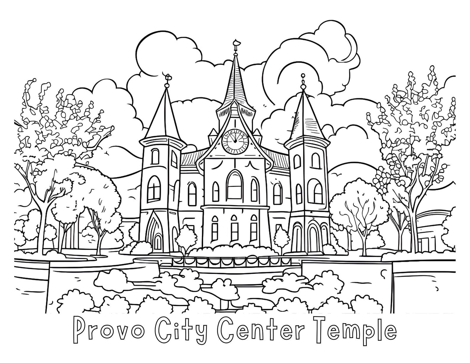 LDS Temple Coloring Pages // 6 Temples // Instant Digital Download - Etsy