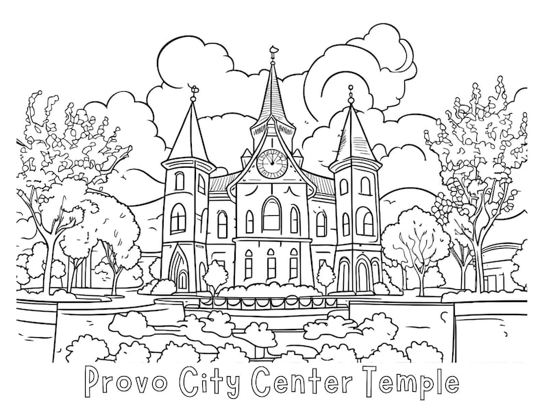 LDS Temple Coloring Pages // 6 Temples // Instant Digital Download - Etsy