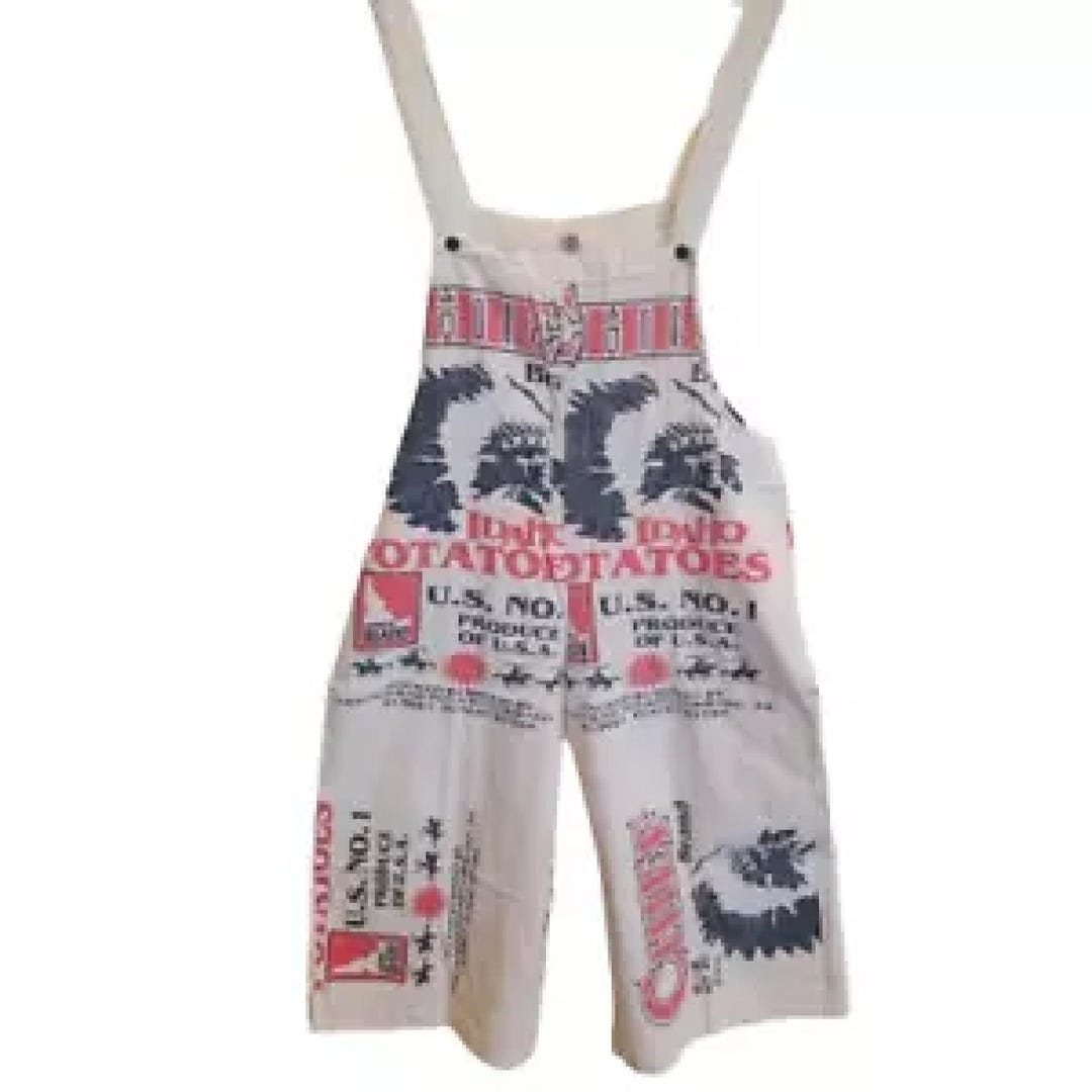 Western Flour Sack Overalls Garden Hippie Coveralls Cottage Core Boho ...