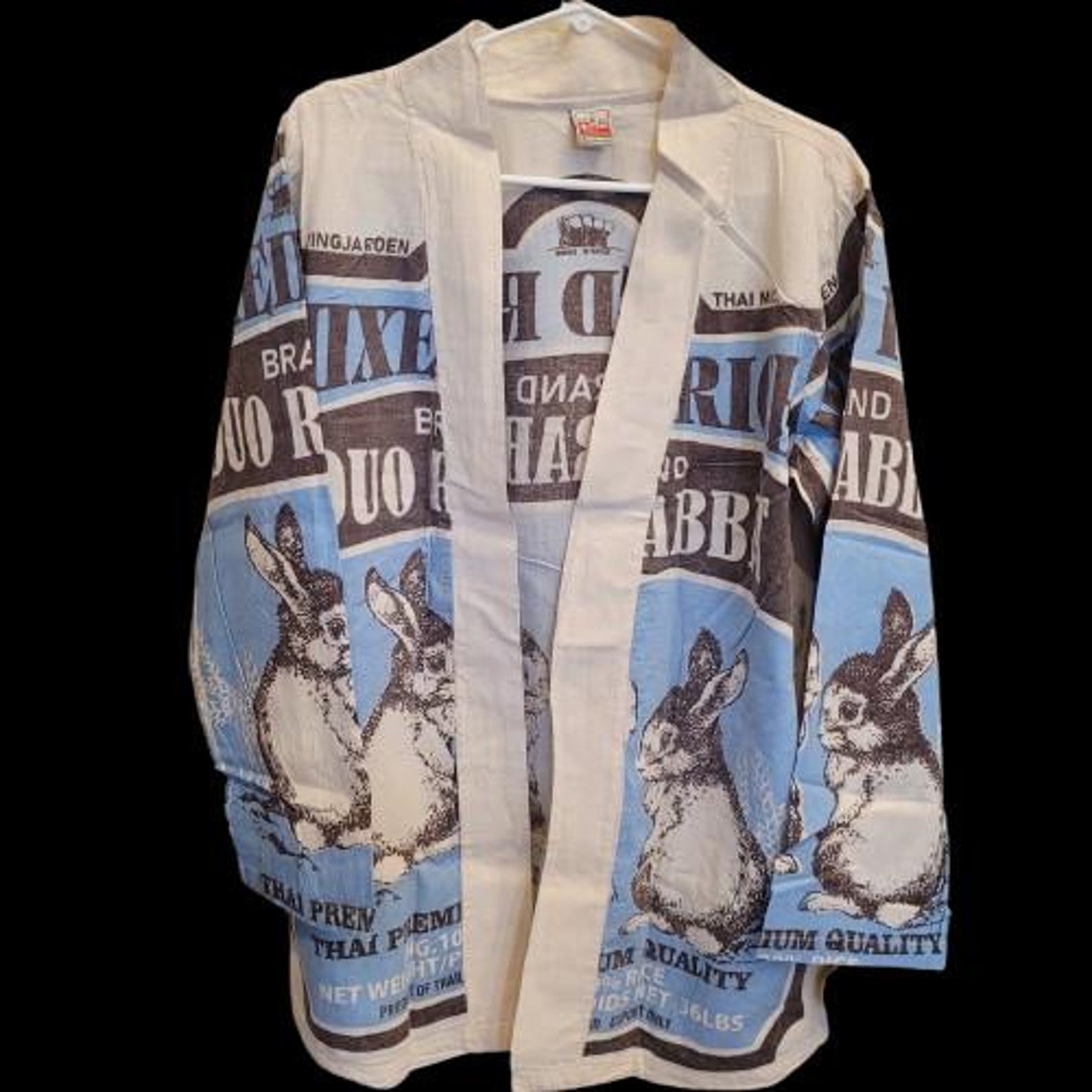 Flour Sack BUNNY Jacket Blazer Garden Hippie Cottage Core Boho One Size ...