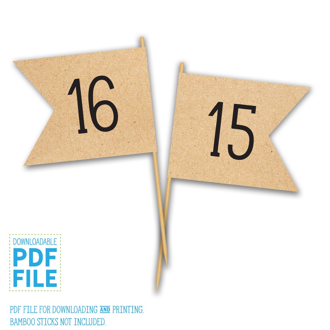 Numbered Flags (1-30) - Table Numbers | Dessert Dash Numbers, Weddings ...