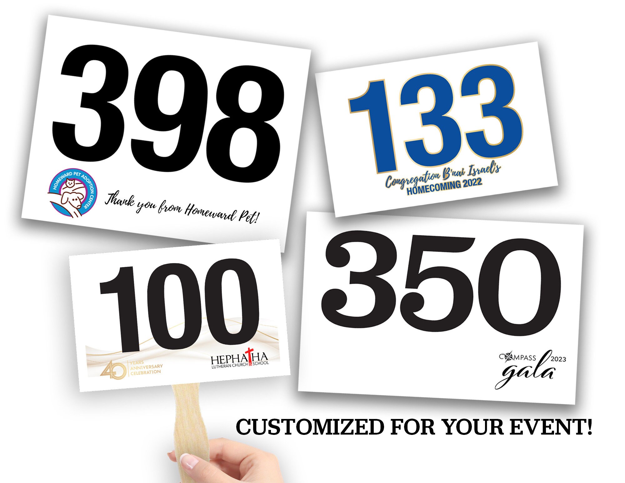 CUSTOM Auction Bid Cards/paddles, Charity, Auction, Fundraising, Bid ...