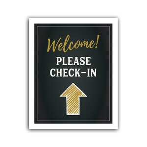 4 PDF Posters Silent Auction Welcome Please Check-in With Arrows 16x20 ...