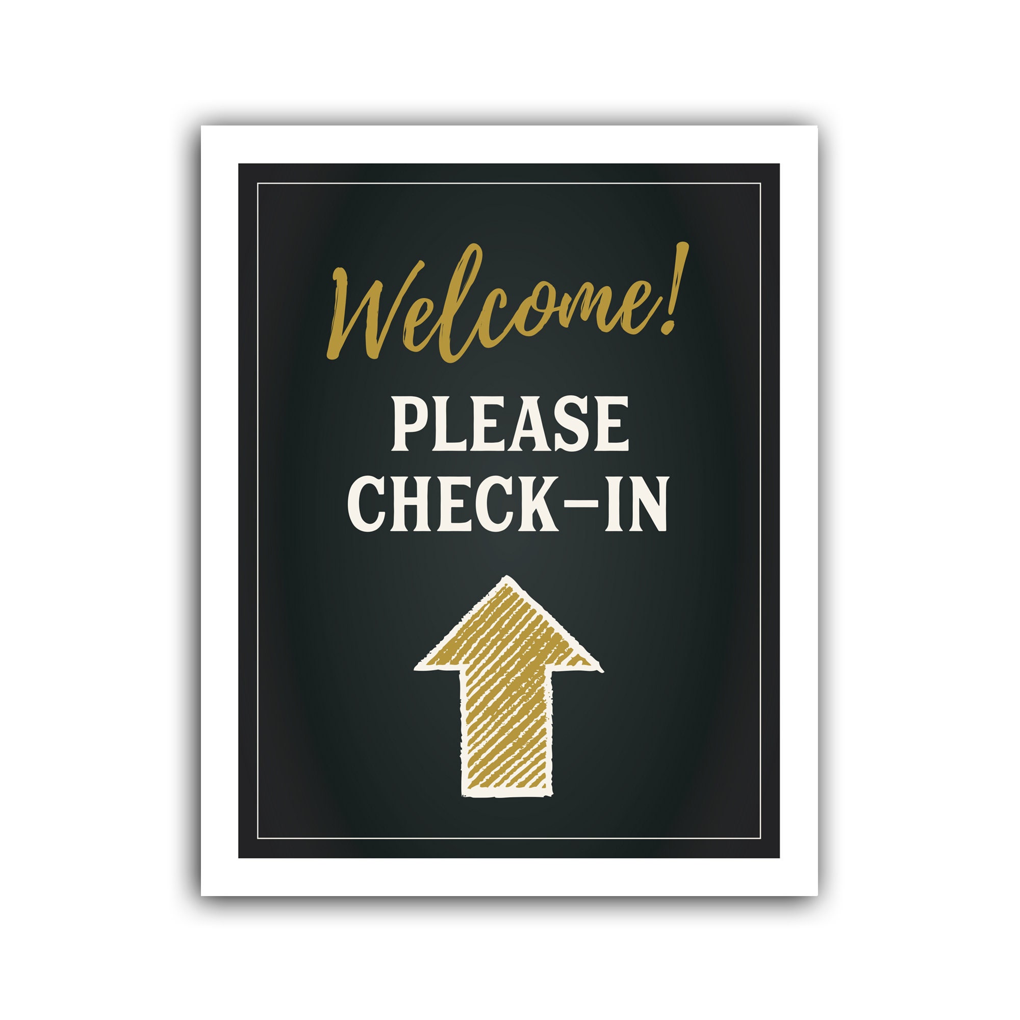 4 PDF Posters - Silent Auction Welcome - Please Check-in With Arrows ...