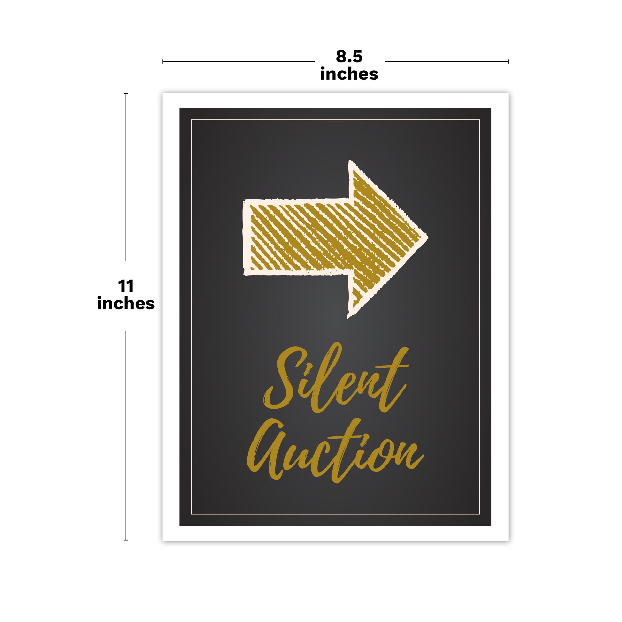 3 Silent Auction Directional PDF Posters in 2 Sizes, Fundraiser, School ...