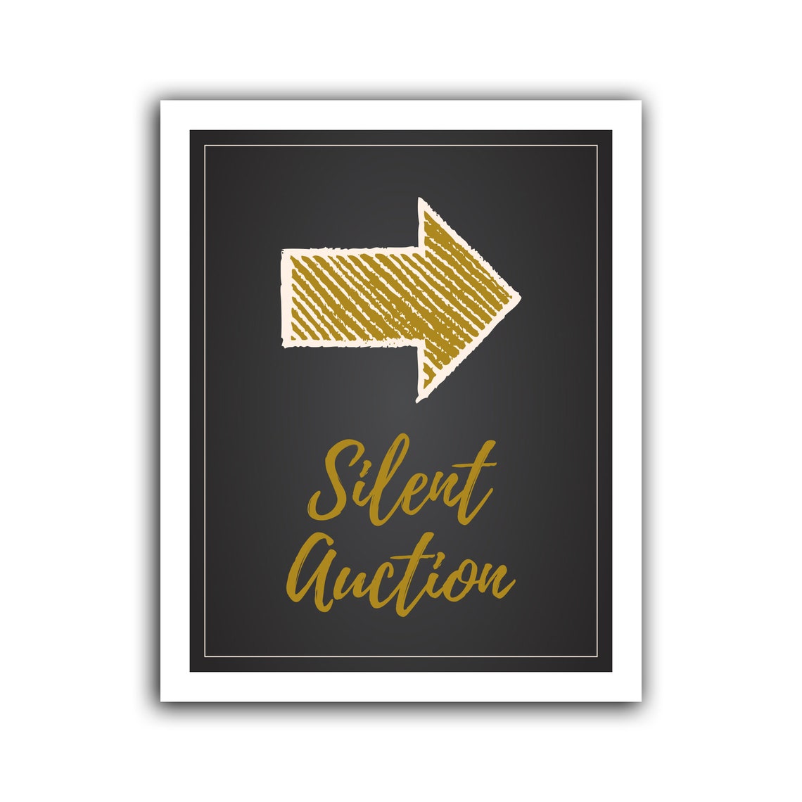 3 Silent Auction Directional PDF Posters in 2 Sizes, Fundraiser, School ...