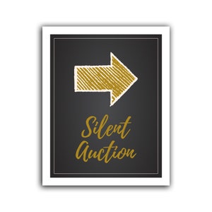 3 Silent Auction Directional PDF Posters in 2 Sizes, Fundraiser, School ...