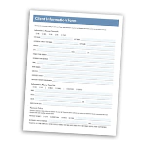 Veterinary Intake Form With Digital Signature - Online or Print Use ...